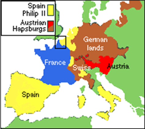 THE DIVISION OF THE HABSBURG EMPIRE 1556 (M1) BETWEEN KING PHILIP II OF ...